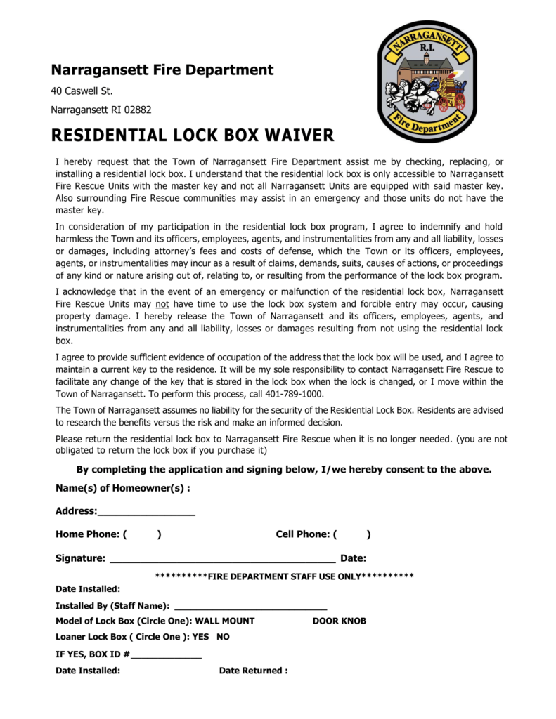 Narragansett Fire Department - Roper Lock